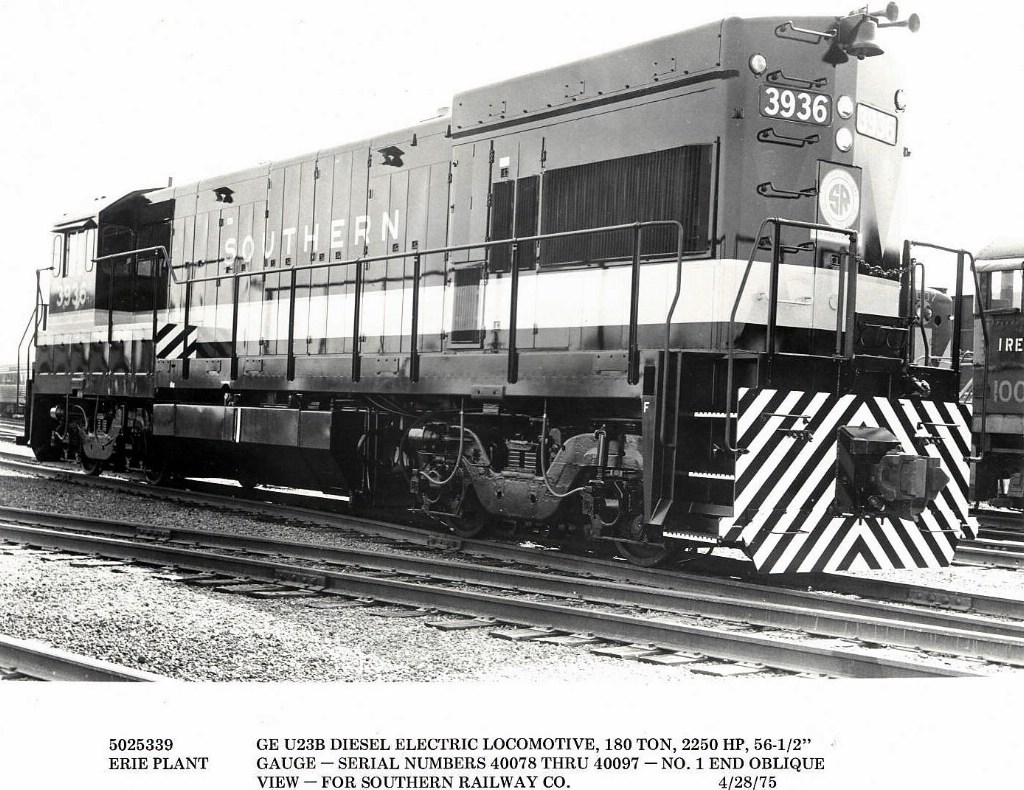 Newly Built Souvhern Railway GE U23B 3936 Idles Outside the GE Plant
